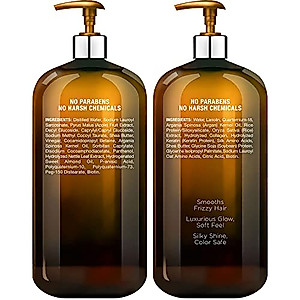 MAJESTIC PURE Apple Cider Vinegar Shampoo and Avocado Coconut Conditioner Set - Restores Shine & Reduces Itchy Scalp, Dandruff & Frizz - Sulfate Free, for All Hair Types, Men and Women - 2 x 16 fl oz