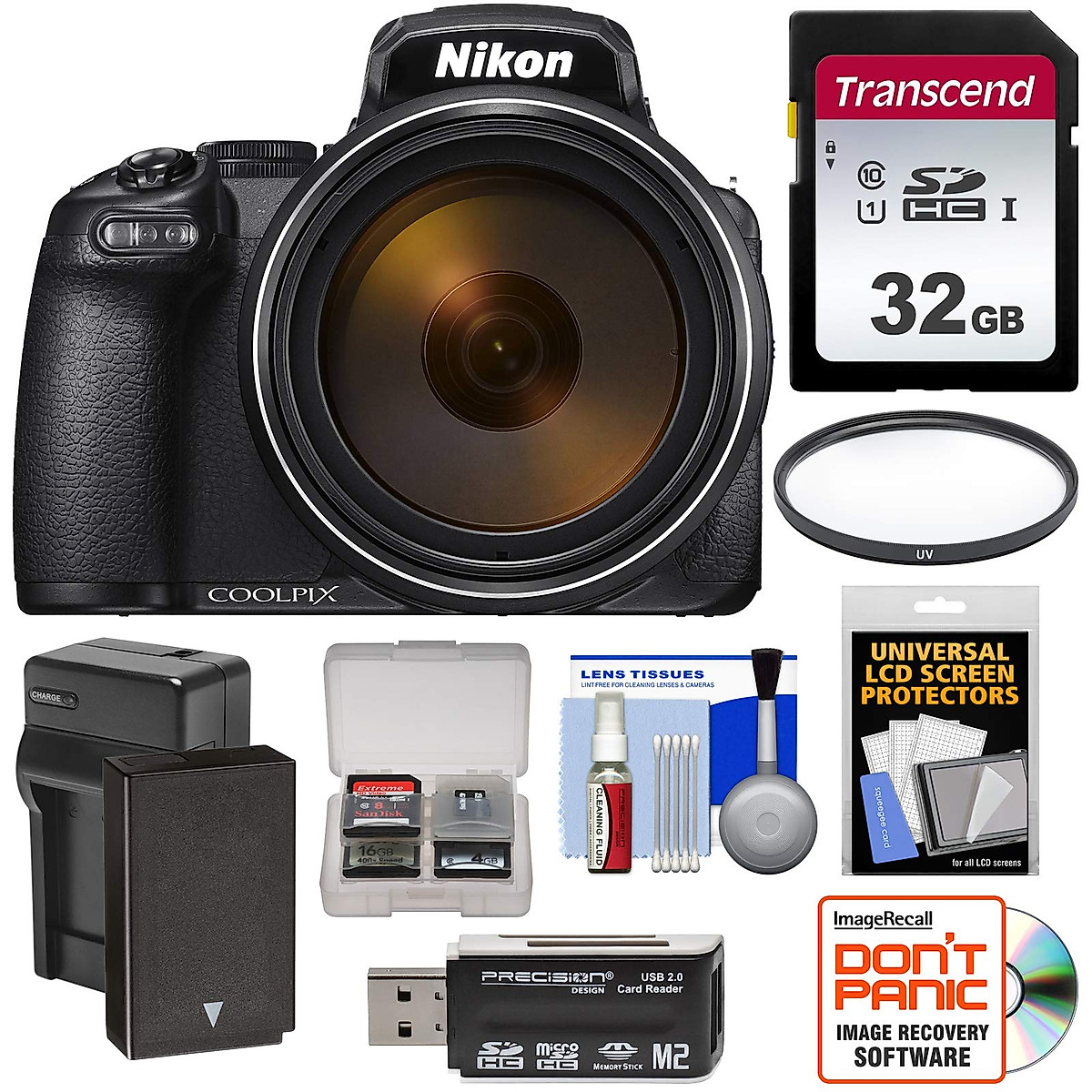 Nikon Coolpix P1000 4K 125x Super Zoom Digital Camera with 32GB Card + Battery & Charger + Filter Kit (Renewed)