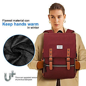 Modoker Upgraded Teal Vintage Laptop Backpack College School Bookbag for Women Men, Slim Travel Laptop Backpack with USB Charging Port Computer Bag Casual Rucksack Daypack Green