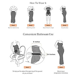 Popilush Summer Maxi Dress for Women - Cocktail Shapewear Dresses Built-in Bra Adjustable Straps Vacation Long Slip Black