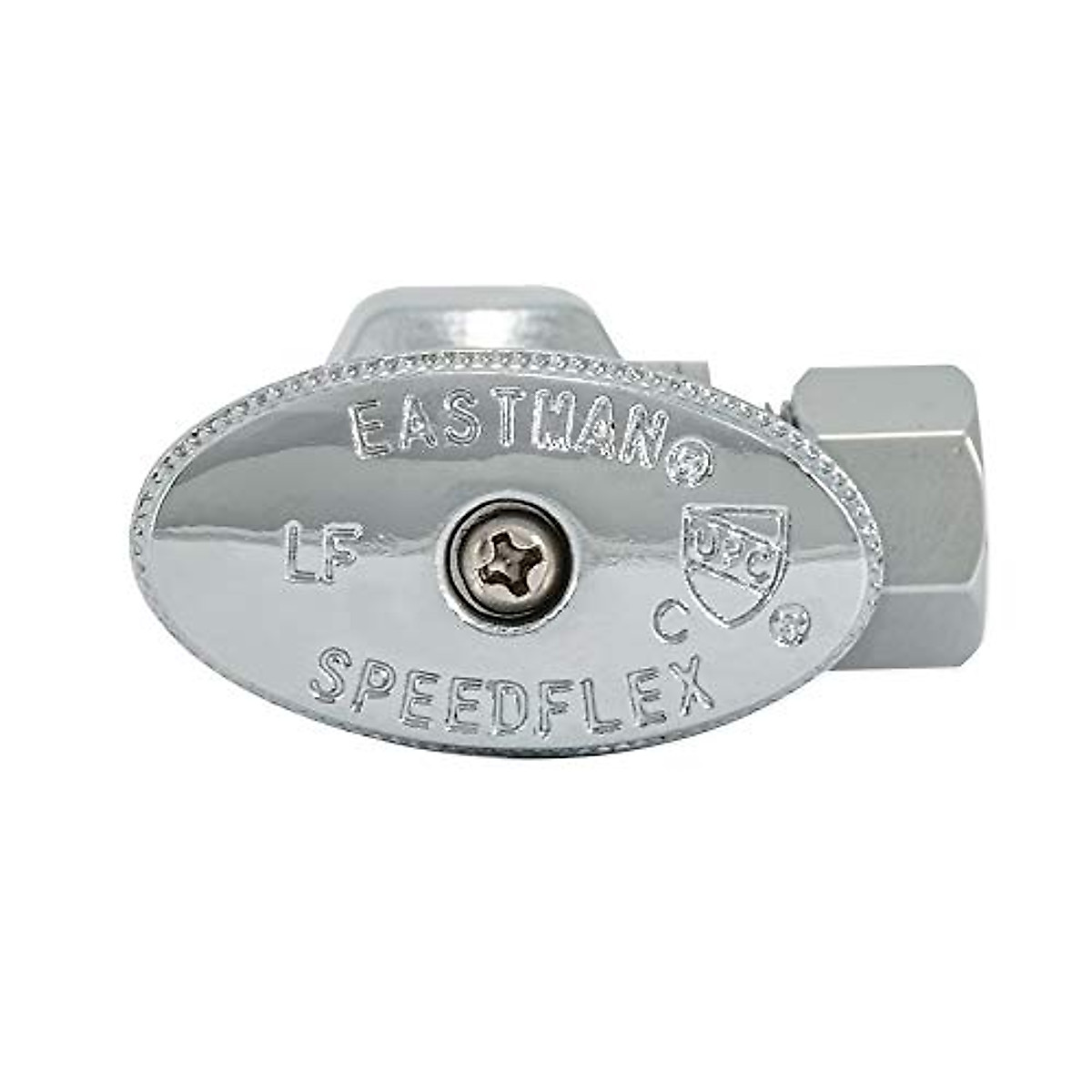 Eastman 1/2 Inch FIP x 3/8 Inch OD Compression Quarter Turn Angle Stop Valve, Brass Plumbing Fitting, Chrome, 10733LF