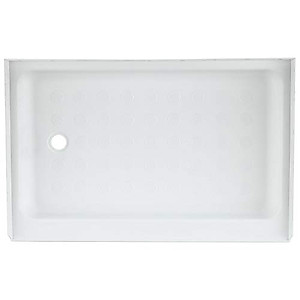 RecPro RV Shower Pan | 36" x 24" x 5" Left Drain in White | RV Shower Base | Camper Shower Pan