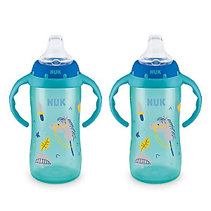 NUK Learner Cup, 10 oz, 2 Pack, 8+ Months﻿ – BPA Free, Spill Proof Sippy Cup