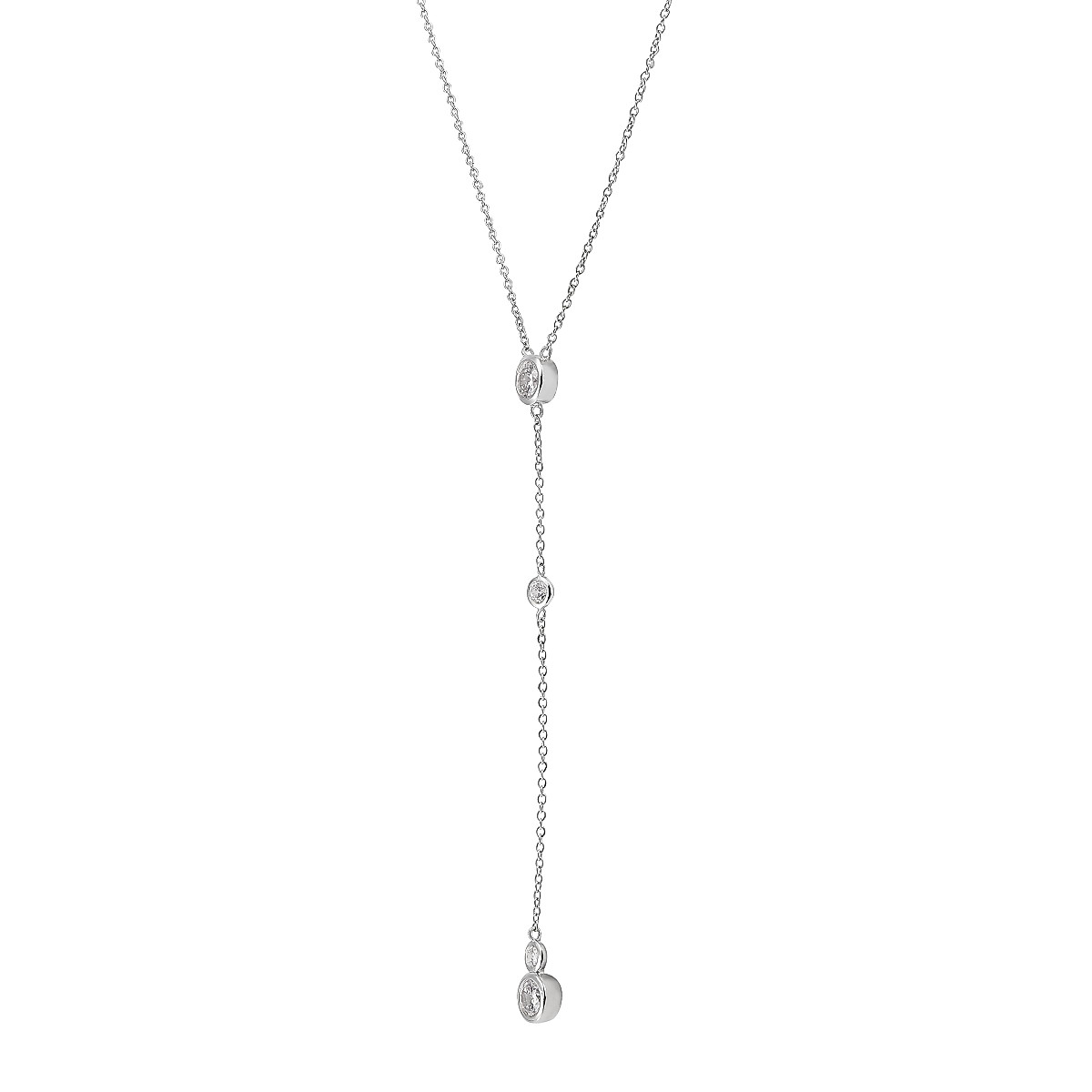 Silpada 'Marvel Lariat' Cubic Zirconia Pendant Necklace in Sterling Silver, 16" + 2"