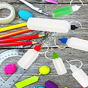 XYSMZM 12 Pcs 0.5 Ounce Precision Tip Applicator Bottles, 15ML Needle Tip Glue Bottles for DIY Paper Quilling Craft, with 2 Mini Funnel, White Lids