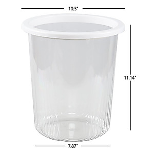 Kiddream 10 L Small Trash Can with Pressure Ring, Clear Garbage Bin, 4 Packs