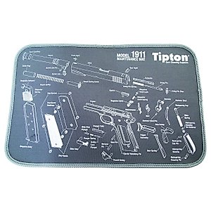 Tipton 1911 Maintenance Mat with Handgun Schematic and Neoprene Construction for Pistol Cleaning
