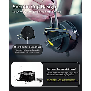 Jowua 6D Tesla Compatible Invisible Foldaway Car Mount (Universal Roller Mount) Compatible for Tesla Tesla Model 3/ Y, Model S/X Plaid (6D Suction Cup)