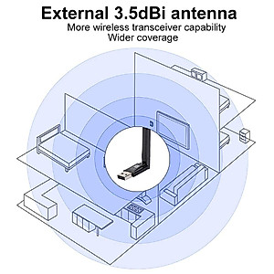 ASHATA Network Adapter, RTL8821CU 600M Drive Band PC LAN Card for USB Bluetooth Adapter