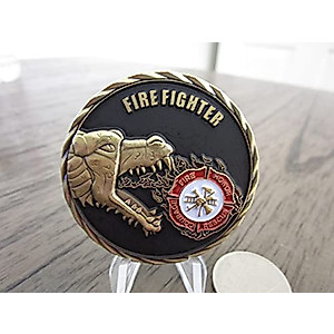 Firefighter Fireman First Responder First in Last Out 911 Skull Challenge Coin