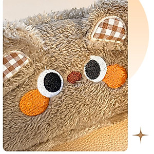 irLocy Kawaii Pencil Case Cute Plush Bear Pencil Case Cute Aesthetic Pencil Pouch Large Pencil Holder Kawaii Stuff (white)