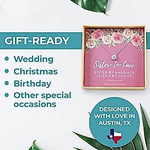 Sister In Law Necklaces, 925 Sterling Silver, Future Sister In Law Gifts For Women, Sister In Law Birthday Gifts, Sister Of The Groom Gifts,Sister In Law Wedding Gift For Sister In Law Jewelry