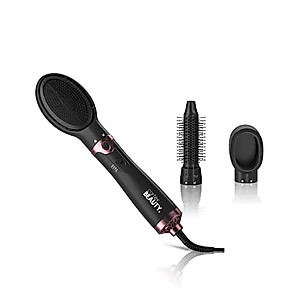 Cortex Beauty Beyond Styler - 3-in-1 Hot Air Styler Brush - Hot Air Brush Hair Dryer Brush Blow Dryer Brush in One for Hair Drying Volumizing Straightening Curling Styling (Black/Rose)