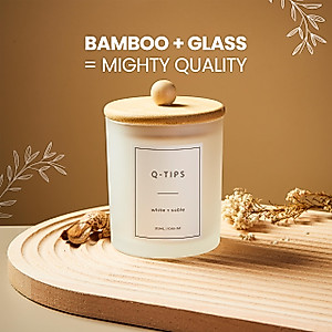 white + sable Bathroom Cotton Ball and Qtip Organizer (3 Pack), cotton swabs holder, Qtip and Cotton Ball Holders for Bathroom