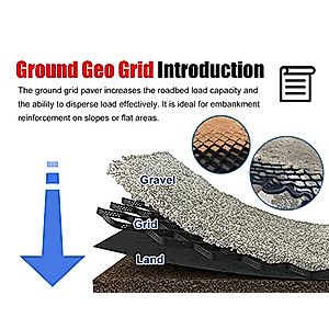 ZIMGOD Pea Gravel Grid Paving Stabilizer, Geocell Ground Grid 2" Depth, Polyethylene Geo Grid Pavers, for Garden Pathway Driveways Subgrade Work (Size : 3m x 4m (10ft x 13ft))