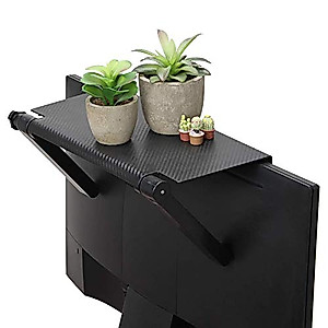 AHIER 13 Inch Cable Box Shelf for Wall Mounted TV, TV Top Shelf Mount on Desktop Computer Monitor to Hold Cable Boxes, Media Boxes, Game Console Black