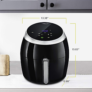 BELLA (14679) 5.3 Quart Air Convection Fryer, Black
