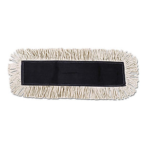 Boardwalk BWK1636 36 in. x 5 in. Disposable Cotton/Synthetic Dust Mop Head With Sewn Center Fringe - White