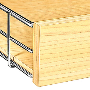 LYNK PROFESSIONAL® SELECT™ Pull Out Cabinet Organizer, 14" x 21" Slide Out Drawers for Kitchen Cabinets - Sliding Pull-Out Pantry Shelves – Home Shelf Organizers - Lifetime Ltd. Warranty, Wood Chrome