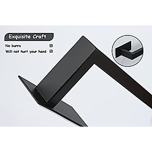 Vanloory Bathroom Towel Bar Self Adhesive, No Drilling Towel Rack Easy to Install, Hand Towel Holder Made of Premium Stainless Steel Sticky on Hand Towel Hanger for Kitchen, Toilet.(12IN, Black)