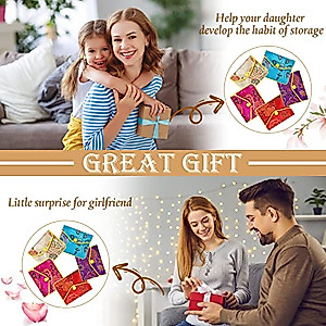 Zhengmy 50 Pcs Jewelry Silk Purse Pouch Gift Bags Bulk, Small Chinese Style Brocade Embroidered Bag with Zipper Snap for Women Girls Necklaces Earrings Bracelets 5 Colors