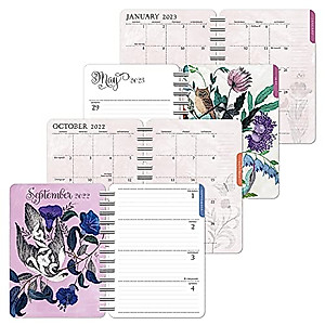 Flora & Fauna 2022-2023 Weekly Planner by Malin Gyllensvaan | On-the-Go 17-Month Calendar (Aug 2022 - Dec 2023) | Compact 5" x 7" | Flexible Cover, Wire-O Binding, Elastic Closure, Inner Pocket