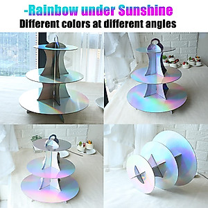 2Pack Cupcake Stands - Rainbow Dessert Tray,Cupcake Display for Birthday Graduation Baby Shower Tea Party