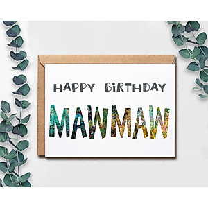 Happy Birthday Mawmaw - Mawmaw Birthday Card - Mawmaw Card - Card For Mawmaw Modern - Mawmaw Birthday Card - Card For Mawmaw