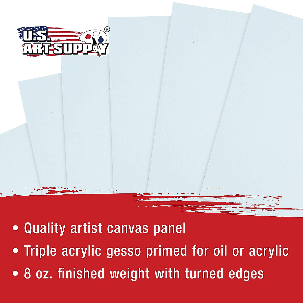 US Art Supply 12 X 12 inch Professional Artist Quality Acid Free Canvas Panel Boards for Painting 12-Pack (1 Full Case of 12 Single Canvas Board Panels)