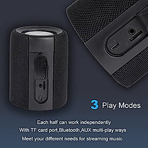 Zlinke 2 in 1 Portable Split Bluetooth Speaker,IPX7 Waterproof Wireless Speaker with 10W Loud Stereo Sound,Deep Bass Subwoofer,Bluetooth 5.0, 10H Playtime,66ft Bluetooth Range,TWS Pairing for Home
