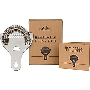 A Bar Above Hawthorne Strainer for Cocktails – Bar Strainer Cocktail w/High Density Spring – Mirrored Stainless Steel Finish Drink Strainer - Cocktail Strainer for Boston Shakers & Mixing Glasses