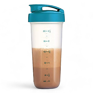 Tupperware Quick Shake Shaker Blender 20 oz Capacity in Teal Blue