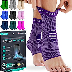 Modvel Foot & Ankle Brace Socks for Sprained Ankle Compression Sleeve - Foot Support for Women & Men - Tendonitis & Arthritis Foot Sleeve, Plantar Fasciitis Relief Brace, Stabilizing Ankle Wrap