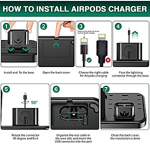 seenda Wireless Charging Station for Multiple Devices - 6 in 1 USB Charging Dock Built-in AC Adapter with 10W Max Wireless Charger Stand and 5 USB Ports for iPhone, iPad, Android, Apple Watch, AirPods
