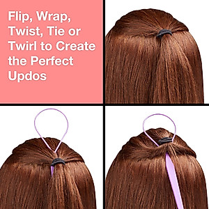 Conair Topsy Tail Hair Tool - Ponytail Hair Loop Styling Tool - Includes Hair Ties Hair Styling Kit Included - 5-Piece Set