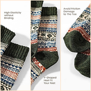 Pleneal 5 Pack Thick Soft Winter Wool Socks for Women - Cozy Knit Boots Socks