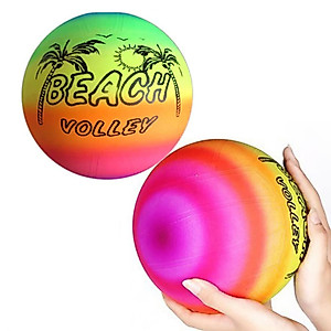 Toyvian Pool Rainbow Ball Rainbow Volleyball Handball Rainbow Dodgeball Novelty Rainbow Ball Kickball Beach Sports Ball Rainbow Kid Ball Rainbow Playground Ball Indoor Child Toy Ball