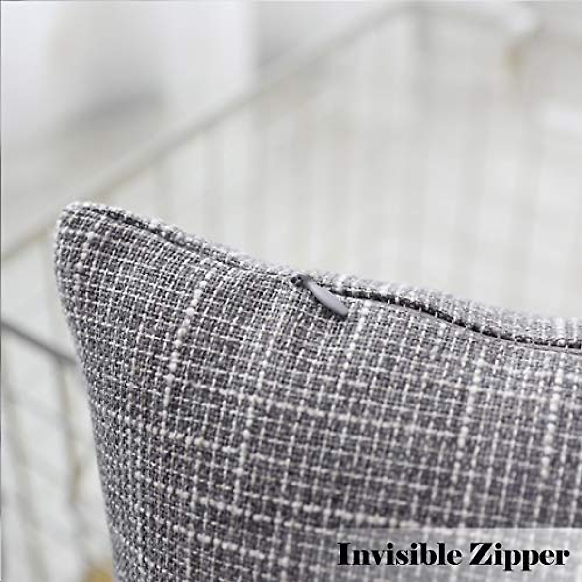 Kevin Textile Decorative Throw Pillow Covers Star Modern Farmhouse Pillowcases Indoor Outdoor, Set of 2, 20 x 20 inches (50x50cm), Grey