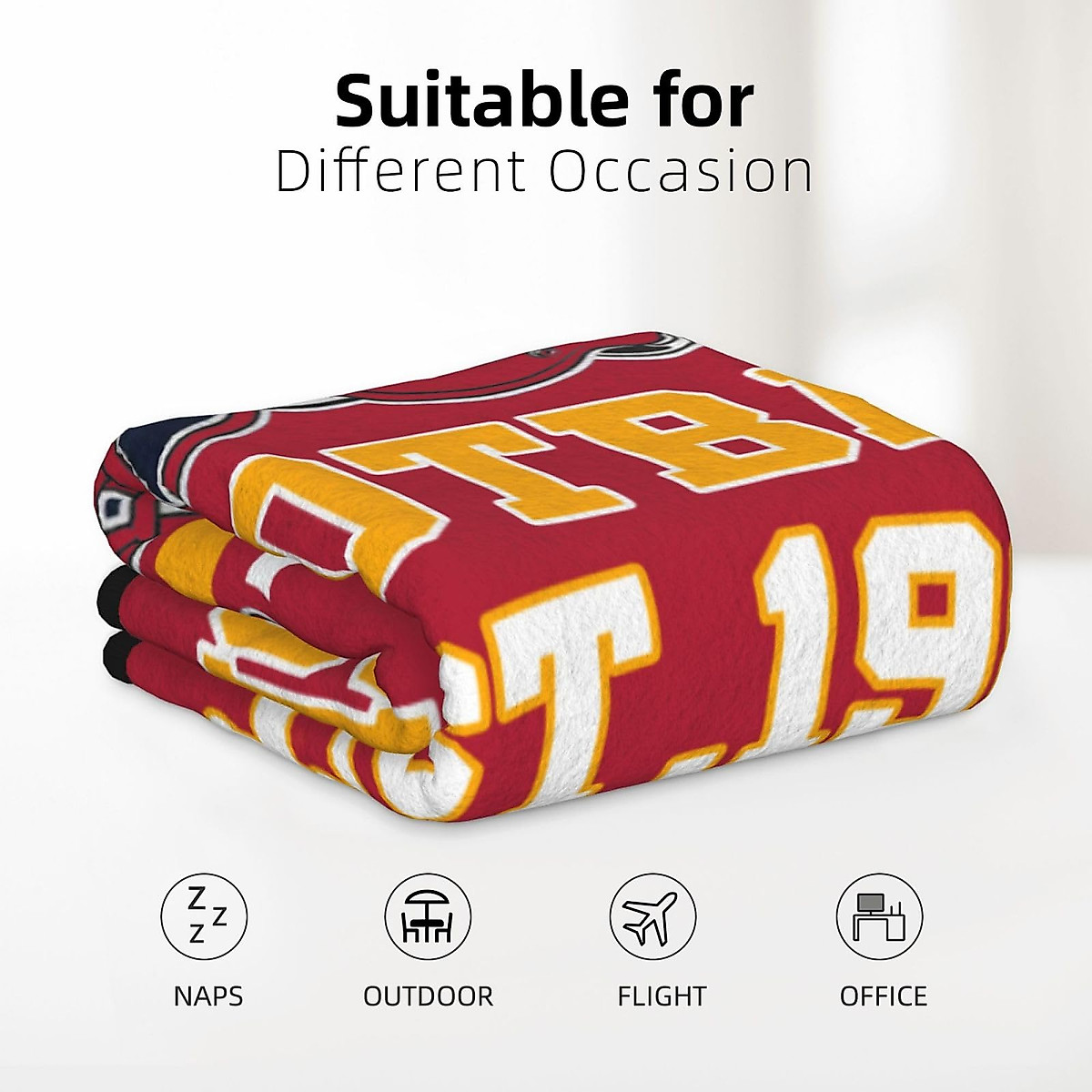 TOUVCRD Kansas Fans Blanket Gifts 50x60 inches City Soft Lightweight Flannel Throw Blanket for Men Women Youth Kids Classic Football Team Color Blankets for Sofa Bed Bedroom Living Room