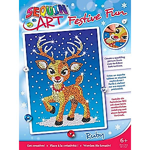 Sequin Art Red Ruby Reindeer, Sparkling Arts and Crafts Kit; Creative Crafts for Adults and Kids