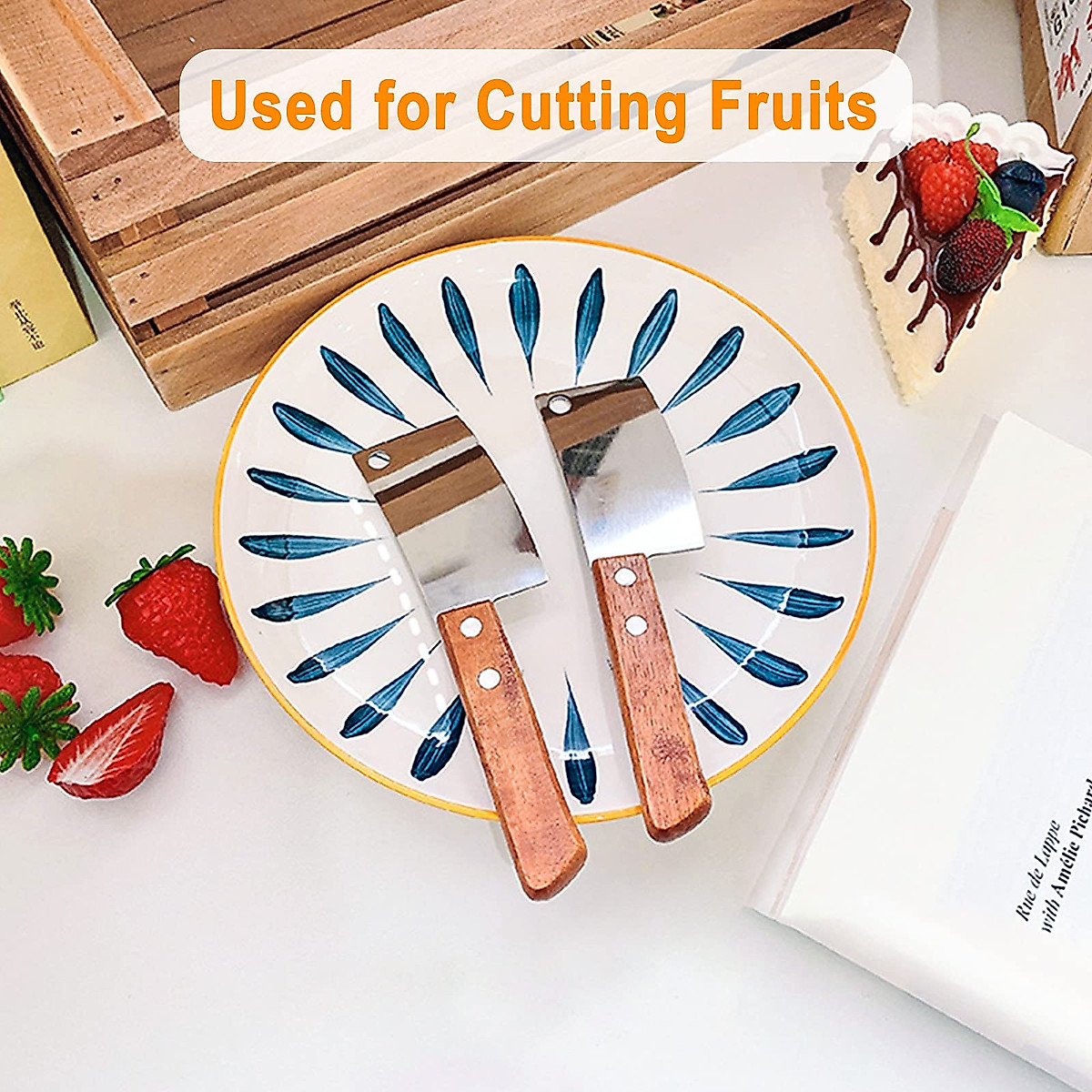 Rongkup 2pcs Mini Knife Set Package Box Cutter Tiny Knife Chef Kitchen Cheese Knife