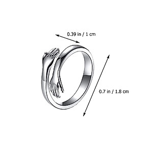 Generic 2pcs Silver Finger Ring 925 Sterling Silver Hug Rings Delicate Unique Open Ring Jewelry Ring Knuckle Decor Couples Wedding Rings