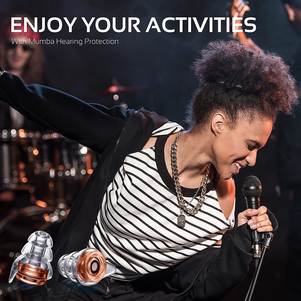 High Fidelity Concert Earplugs, Reusable Musicians Ear Plugs, 24dB Advanced Filter Technology Ear Protection for Music Festivals, DJs, Musicians