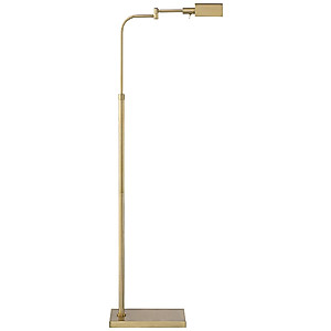 Possini Euro Design Keegan Traditional Swing Arm Pharmacy Floor Lamp 54 1/4" Tall Warm Gold Adjustable Metal Shade Decor for Living Room Reading House Bedroom Home Office House
