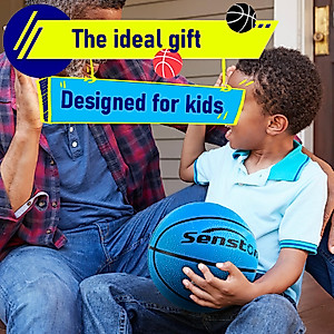 Senston 27.5" Kids Junior Basketball Balls Youth Size 5 Basketballs 27 inch Boys Game Ball Blue