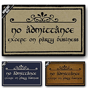 MWCOKF Funny Door Mat Non-Slip Back Rubber Entry Way Doormat Outside | No Admittance Except On Party Business | Standard Outdoor Welcome Mat | Patio Home Office Indoor | 23.6 inch by 15.7 inch