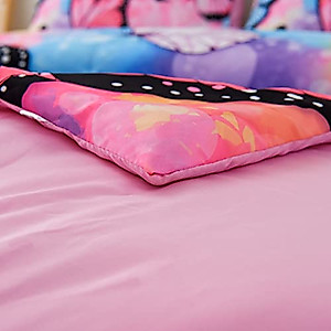 Btargot Lightweight Microfiber 3 Piece Comforter Set with 2 Pillowcases, Butterfly Pattern Bedding Set, Twin Multi-Color