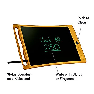 Boogie Board Jot Reusable Writing Tablet- Includes 8.5 in LCD Writing Tablet, Instant Erase, Stylus Pen, Built in Magnets and Kickstand, Gray