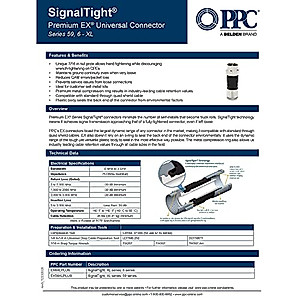 50-Pack RG6 Quad Compression Connectors PPC EX6XL Approved for Most Satellite or Cable Coax
