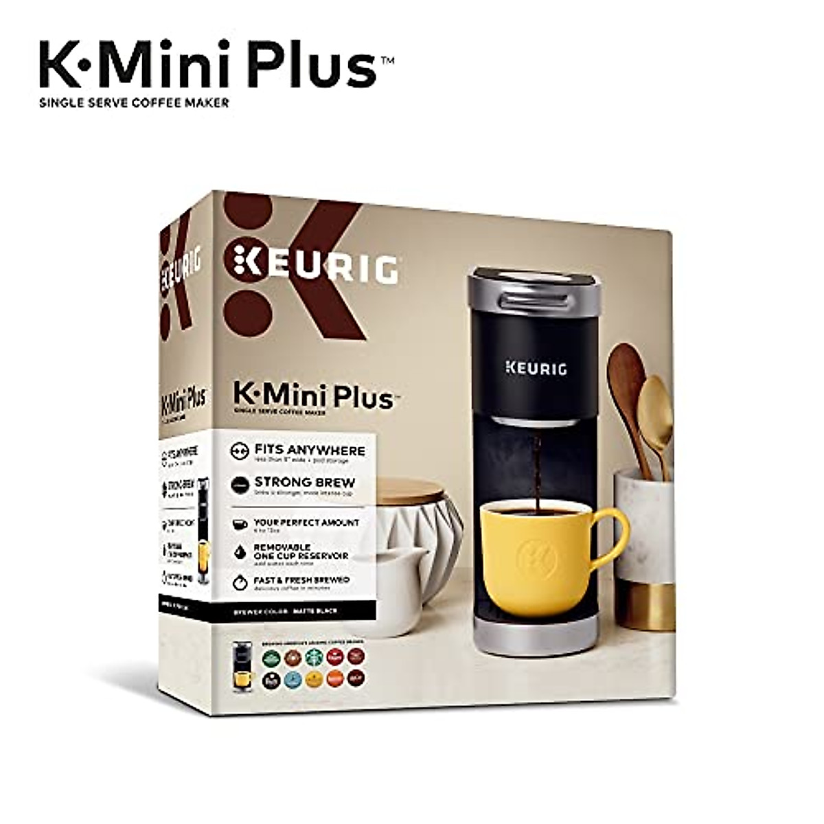 Keurig K-Mini Plus Coffee Maker with Newman's Own Organics Newman's Special Blend, 32 Count